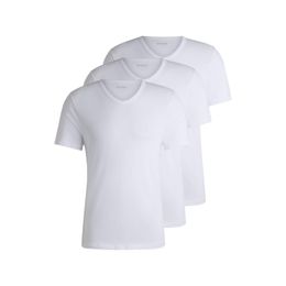 BOSS Herren V-Shirt "T-Shirt VN 3P CO", Gr. L, wei&szlig;, Jersey, Obermaterial: 100% Baumwolle, Shirts
