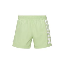 HUGO UNDERWEAR Herren Badeshorts "ABAS", grün, Gr. L, kontrastfarbene Details, unifarben, Microfaser, Polyester, Badehosen, seitlich mit großem HUGO