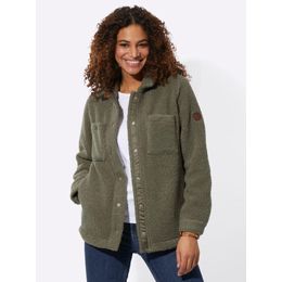 Casual Looks Damen Langjacke, gr&uuml;n, Gr. 46, unifarben, 100% Polyester, Jacken