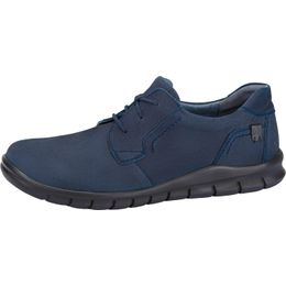 Waldläufer WALDLÄUFER Herren Sneaker "HECTOR", Gr. 11, blau, Nubukleder, unifarben, Schuhe, Schnürschuh, Halbschuh in Komfortweite H (= sehr weit)