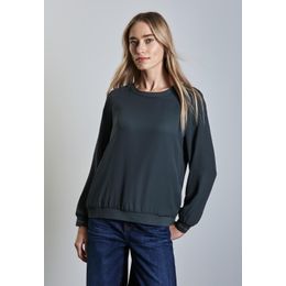 Street One Damen Langarmshirt, gr&uuml;n, Gr. 34, unifarben, Stoff, Chiffon: 100% Polyester; R&uuml;ckseite: 95% Viskose, 5% Elasthan; Futter: 100% Viskose,