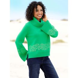 Heine Damen Rollkragenpullover "Pullover", grün, Gr. 38, unifarben, 70% Polyacryl, 30% Schurwolle, Pullover