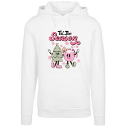 F4NT4STIC Damen Kapuzenpullover "Tis The Season Christmas Tree Cocoa", wei&szlig;, Gr. XXL, Obermaterial: 65% Baumwolle, 35% Polyester, Pullover, Premium