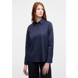 Eterna Damen Hemdbluse "LOOSE FIT", blau, Gr. 34, 79% Baumwolle, 3% Elasthan, 18% Polyamid, Blusen, EASY IRON (b&uuml;gelleicht)