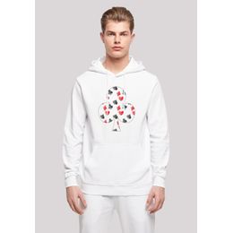 F4NT4STIC Herren Kapuzenpullover "Kartenspiel Kreuz Herz Karo Pik Poker", wei&szlig;, Gr. M, Obermaterial: 50% Baumwolle, 50% Polyester, Pullover, Print