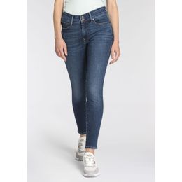 Levi's LEVI'S Damen Röhrenjeans "711 DOUBLE BUTTON", blau, Gr. 27, Denim/Jeans, Obermaterial: 85% Baumwolle, 7% Lyocell, 6% Elastomultiester, 2% Elasthan,