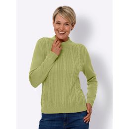 Classic Basics Damen Strickpullover "Stehkragen-Pullover", gr&uuml;n, Gr. 46, unifarben, 100% Polyacryl, Pullover