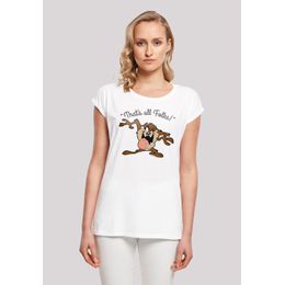 F4NT4STIC Damen T-Shirt "Looney Tunes Taz That's All Folks", wei&szlig;, Gr. M, Obermaterial: 100% Baumwolle, Shirts, Print