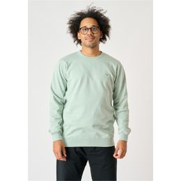 Cleptomanicx Herren Sweatshirt "Ligull", gr&uuml;n, Gr. M, meliert, 100% Baumwolle, Sweatshirts, mit kleiner M&ouml;wen-Stickerei