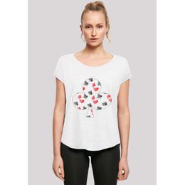 F4NT4STIC Damen T-Shirt "Kartenspiel Kreuz Herz Karo Pik Poker", wei&szlig;, Gr. S, Obermaterial: 100% Baumwolle, Shirts, Print