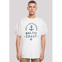 F4NT4STIC Herren T-Shirt "Ostsee Logo Knut & Jan Hamburg", wei&szlig;, Gr. M, Obermaterial: 100% Baumwolle, Shirts, Print