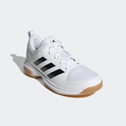 Damen Handballschuh "LIGRA 7 INDOOR", adidas Performance, Gr. 42, schwarz-weiß, Synthetik, Textil, Schuhe