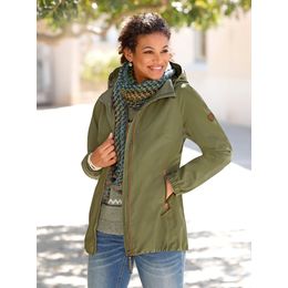 Casual Looks Damen Langjacke, grün, Gr. 36, unifarben, 100% Polyester, Jacken