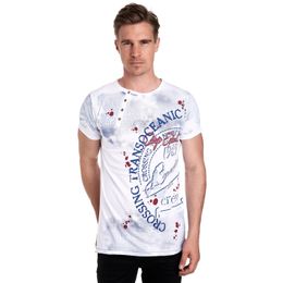 Rusty Neal Damen T-Shirt, weiß, Gr. L, bedruckt, 100% Baumwolle, Shirts, mit plakativem Frontprint