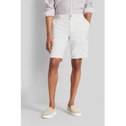 Bugatti Herren Bermudas, weiß, Gr. 60, 55% Baumwolle, 44% Leinen, 1% Elasthan, Hosen, aus elastischer Baumwollware