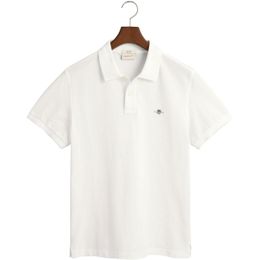 Gant Herren Poloshirt "SLIM SHIELD SS PIQUE POLO", weiß, Gr. 4XL, unifarben, Jersey, Obermaterial: 100% Baumwolle, Shirts, mit Logostickerei auf der