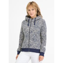 Ragwear Damen Sweatjacke "FLLAWIA PRINT", schwarz, Gr. XS, bedruckt, Sweatware, Obermaterial: 70% Baumwolle, 30% Polyester, Sweatjacken