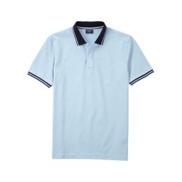 OLYMP Herren Poloshirt "Casual", blau, Gr. XL, Piqué, Obermaterial: 100% Baumwolle, Shirts, farbliche Kontrast-Details
