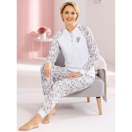w&auml;schepur W&Auml;SCHEPUR Damen Schlafanzug, Gr. 52, wei&szlig;, 100% Baumwolle, Homewear-Sets