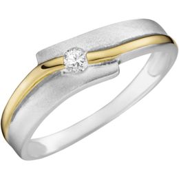 Firetti Damen Fingerring "Schmuck Geschenk Silber 925 Damenring Silberring Ring bicolor", 18, Silber 925 (Sterlingsilber), 1,9mm, gold, Silber 925