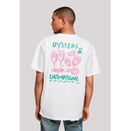 F4NT4STIC Damen T-Shirt "Oysters And Champagne", wei&szlig;, Gr. XS, Obermaterial: 100% Baumwolle, Shirts, Premium Qualit&auml;t