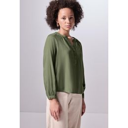 Damen Langarmbluse, gr&uuml;n, Gr. 40, STREET ONE STUDIO, unifarben, Stoff, 100% Viskose, Blusen, aus softer Viskose