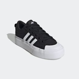 Sneaker "BRAVADA 2.0 PLATFORM", adidas Sportswear, Gr. 42, schwarz-weiß, Textil, Schuhe, Design auf den Spuren des adidas Nizza