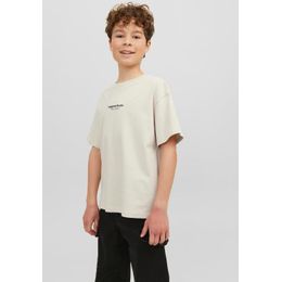 Jack & Jones Jungen Rundhalsshirt "JORVESTERBRO TEE SS CREW NECK NOOS JNR", wei&szlig;, Gr. 128, JACK & JONES JUNIOR, bedruckt, Jersey, Obermaterial: 100% Baumwolle,