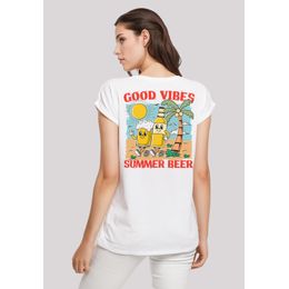 F4NT4STIC Damen T-Shirt "Summer Time Vintage Beer Cartoon", wei&szlig;, Gr. 5XL, Obermaterial: 100% Baumwolle, Shirts, Premium Qualit&auml;t