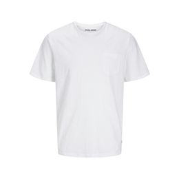 Jack & Jones JACK & JONES Herren T-Shirt "JJJAKE TAMPA POCKET TEE SS CREW NECK", weiß, Gr. S, unifarben, Jersey, Obermaterial: 100% Baumwolle, Shirts