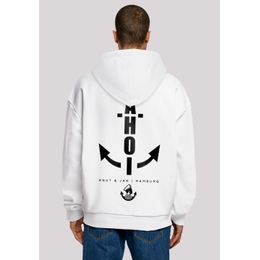 F4NT4STIC Herren Kapuzenpullover "Hoodie Ahoi Anker Knut & Jan Hamburg", wei&szlig;, Gr. M, Obermaterial: 100% Baumwolle, Pullover, Print