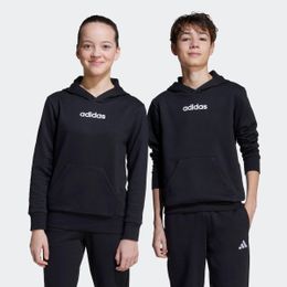 Mädchen Kapuzensweatshirt "J LIN FL HD", schwarz-weiß, Gr. 164, adidas Sportswear, Obermaterial: 71% Baumwolle, 29% Polyester, Sweatshirts