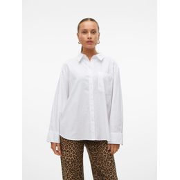 Véro Moda VERO MODA Damen Langarmbluse "VMIDA OXFORD SHIRT WVN GA NOOS", weiß, Gr. S, unifarben, Web, Obermaterial: 100% Baumwolle, Blusen