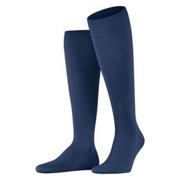 Falke Herren Kniestr&uuml;mpfe "ClimaWool", Gr. 39, blau, Materialmix, unifarben, Socken, aus klimaregulierender Wolle-Lyocell Mischung atmungsaktiv
