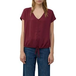 s.Oliver Damen Kurzarmbluse, rot, Gr. 34, unifarben, Web, Obermaterial: 100% Lyocell, Blusen, mit Tunnelzug am Saum