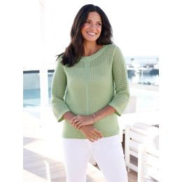Classic Basics Damen Ajourpullover "Ajour-Pullover", gr&uuml;n, Gr. 44, unifarben, 100% Polyacryl, Pullover