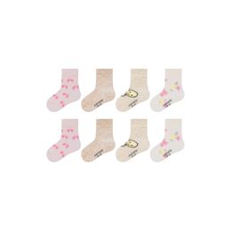 Camano M&auml;dchen Socken "Socken motiv 8er Pack", Gr. 23, wei&szlig;, 70% Baumwolle, 29% Polyamid, 1% Elasthan, gemustert, Socken
