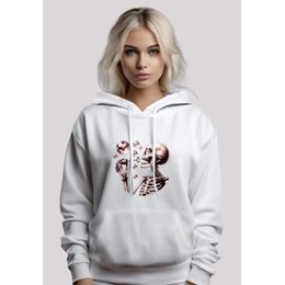 F4NT4STIC Damen Kapuzenpullover "Niedliches Goth Skelett Herz Seifenblasen", wei&szlig;, Gr. XS, Obermaterial: 65% Baumwolle, 35% Polyester, Pullover,