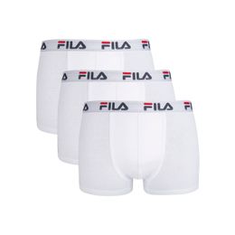 Fila Herren Boxer "MAN BOXER SHORTS", Gr. S, weiß, Single Jersey, Obermaterial: 95% Baumwolle, 5% Elasthan, bedruckt, unifarben mit Farbeinsatz,