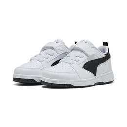 Puma Kinder Sneaker "Puma Rebound V6 Lo Sneakers Kinder", Gr. 29, schwarz-wei&szlig;, Obermaterial: Synthetik, Textil; Futter: Textil; Innensohle: Textil;