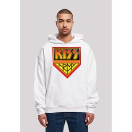 F4NT4STIC Herren Kapuzenpullover "Kiss Rock Band Army Logo", wei&szlig;, Gr. L, Obermaterial: 100% Baumwolle, Pullover, Premium Qualit&auml;t, Musik, By Rock Off