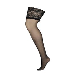 Devoted By Zizzi Fine Stockings 'STAY-UP' female Black size L/XL