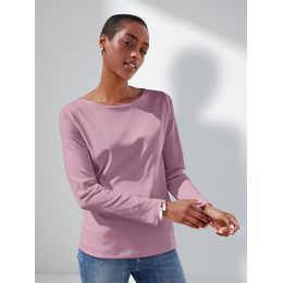 efixelle - Shirt mit U-Boot-Ausschnitt, ros&eacute;, Gr. 38 / S - Baumwolle