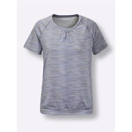 Catamaran Sports Damen Funktionsshirt mit Raffungen, taubenblau-meliert, Gr&ouml;&szlig;e 52/54