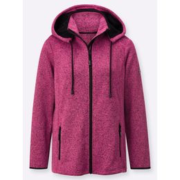 sheego Gro&szlig;e Gr&ouml;&szlig;en Fleecejacke mit Antipilling-Ausr&uuml;stung, fuchsia-meliert, Gr&ouml;&szlig;e 38 - Damen