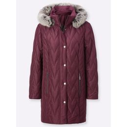 WITT Damen Longjacke im Steppmuster-Mix, burgund, Gr&ouml;&szlig;e 24