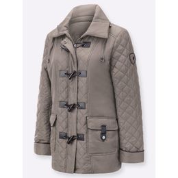 WITT Damen Steppjacke mit aufgesetzten Pattentaschen, taupe, Gr&ouml;&szlig;e 42