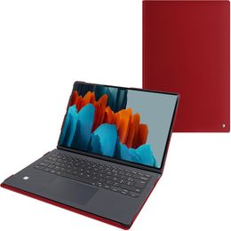 Noreve Lederschutzhülle Samsung Galaxy Tab S9 Ultra + Book Cover Keyboard (Galaxy Tab S9 Ultra), Tablet Hülle, Rot