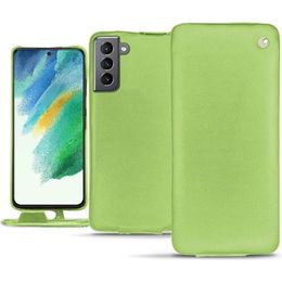 Noreve Lederschutzhülle vertikal (Samsung Galaxy S21 FE), Smartphone Hülle, Grün