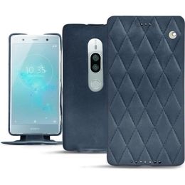Noreve Lederschutzhülle vertikal (Sony Xperia XZ2 Premium), Smartphone Hülle, Blau